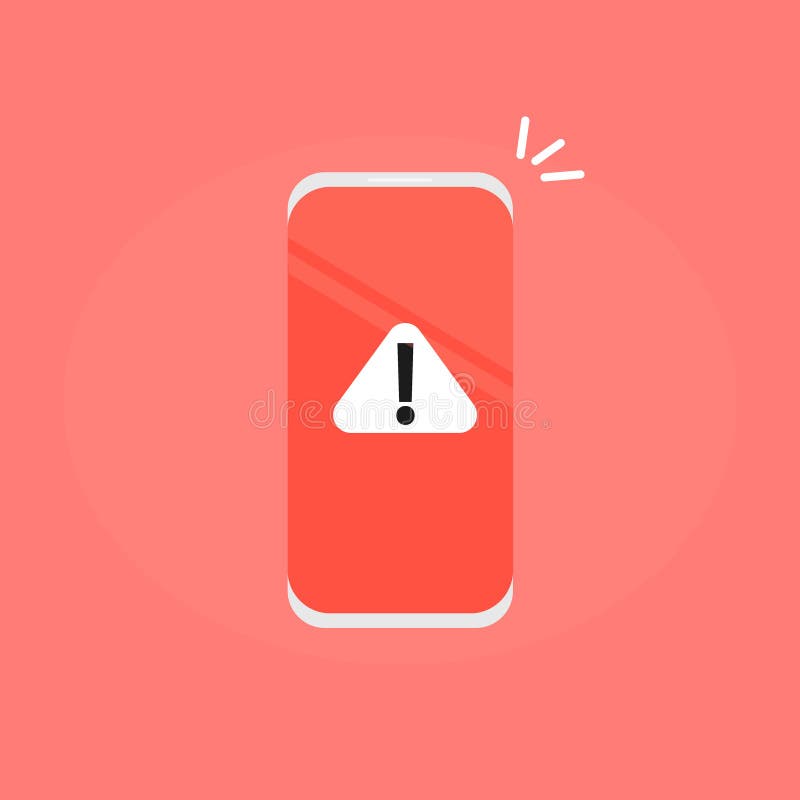Smartphone with Alert Symbol and Security Icons Stock Vector ...