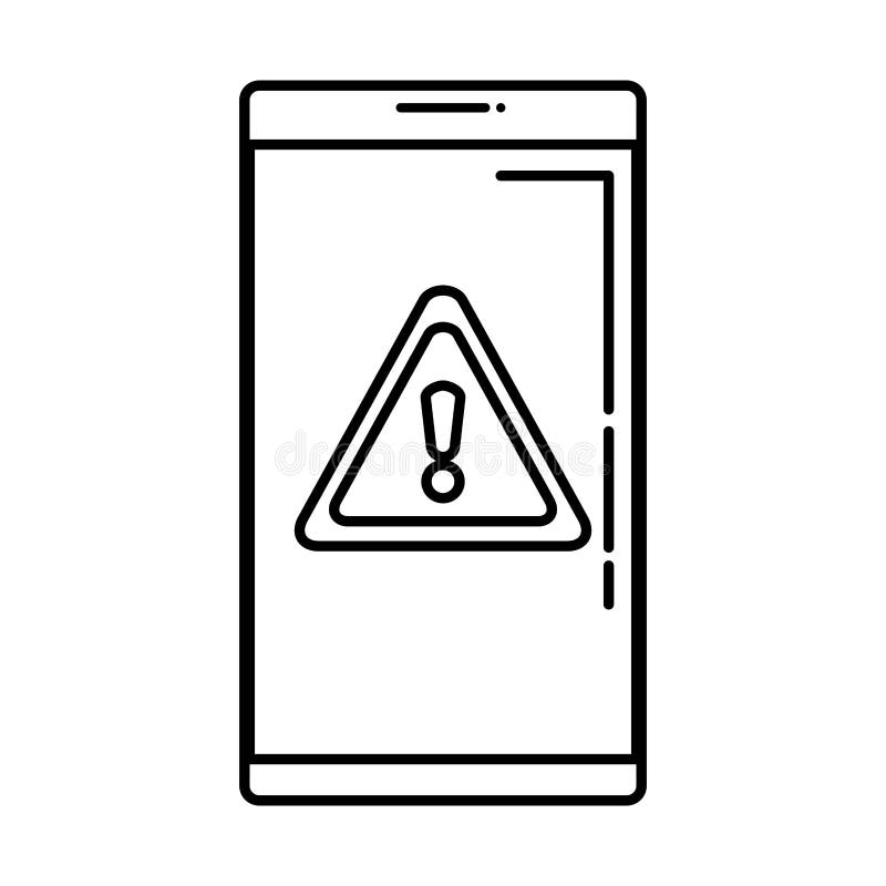 Smartphone with Alert Symbol and Security Icons Stock Vector ...