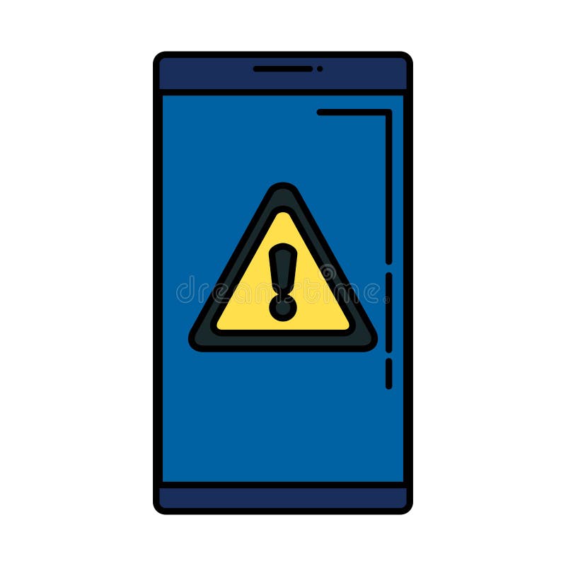 Smartphone with Alert Symbol and Security Icons Stock Vector ...