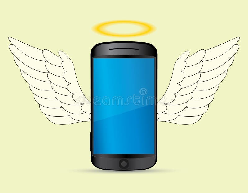 Smartphone angel stock vector. Illustration of conversation - 21414314