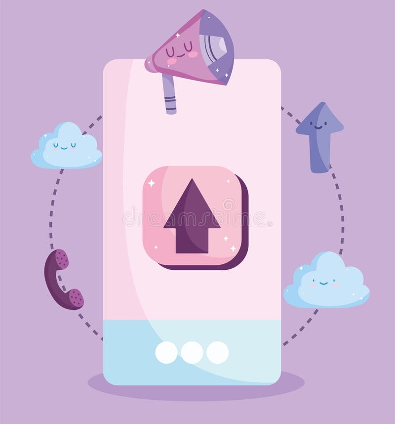 Smartphone app cartoon stock vector. Illustration of marketing - 221494340