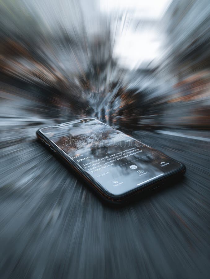 Smartphone App Crash Error Displayed in Motion Blur with Faded Top ...