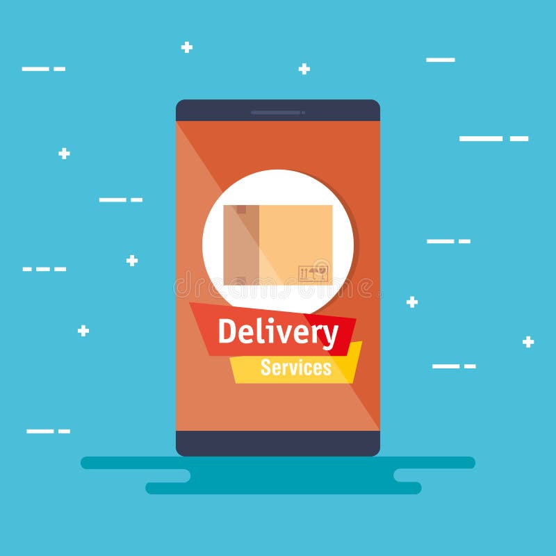 Smartphone with App Delivery Service Stock Vector - Illustration of ...