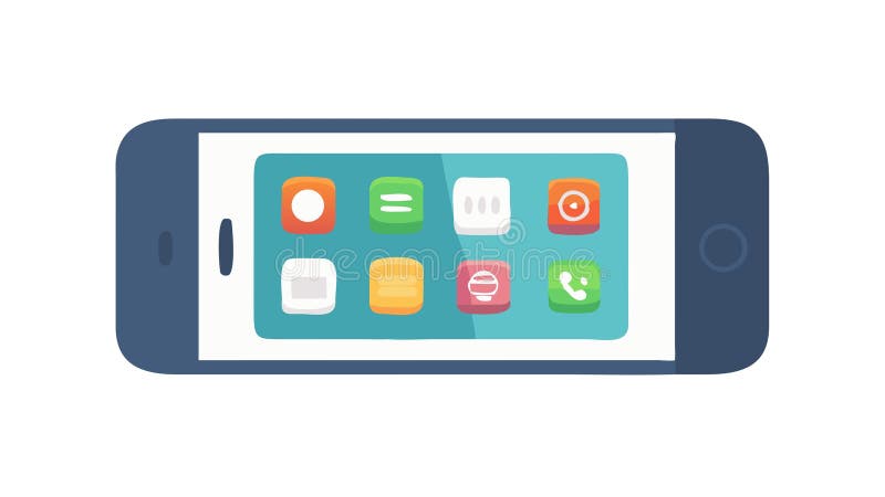 Smartphone App Grid Icon Flat Design Mobile Interface, Vector Design Generative AI Stock ...