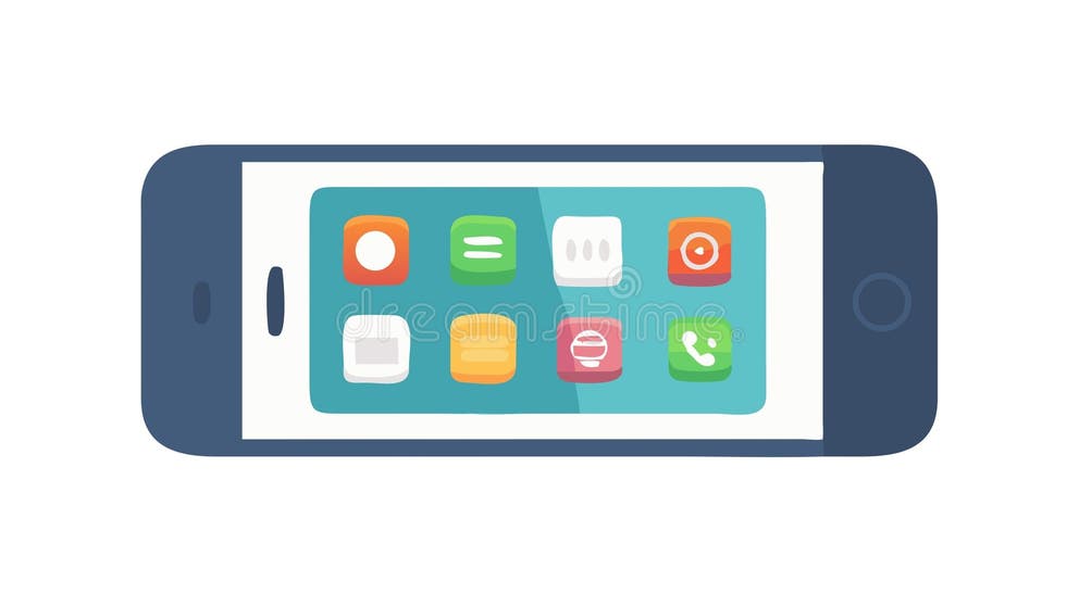 Smartphone App Grid Icon Flat Design Mobile Interface, Vector Design ...