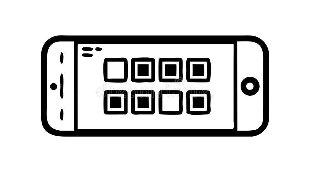 Smartphone App Grid Vector Icon for Mobile Interface, Vector Design ...