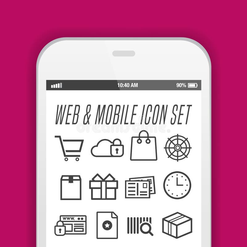 Smartphone with App Icons - Vector Smartphone with App Icons on Its ...