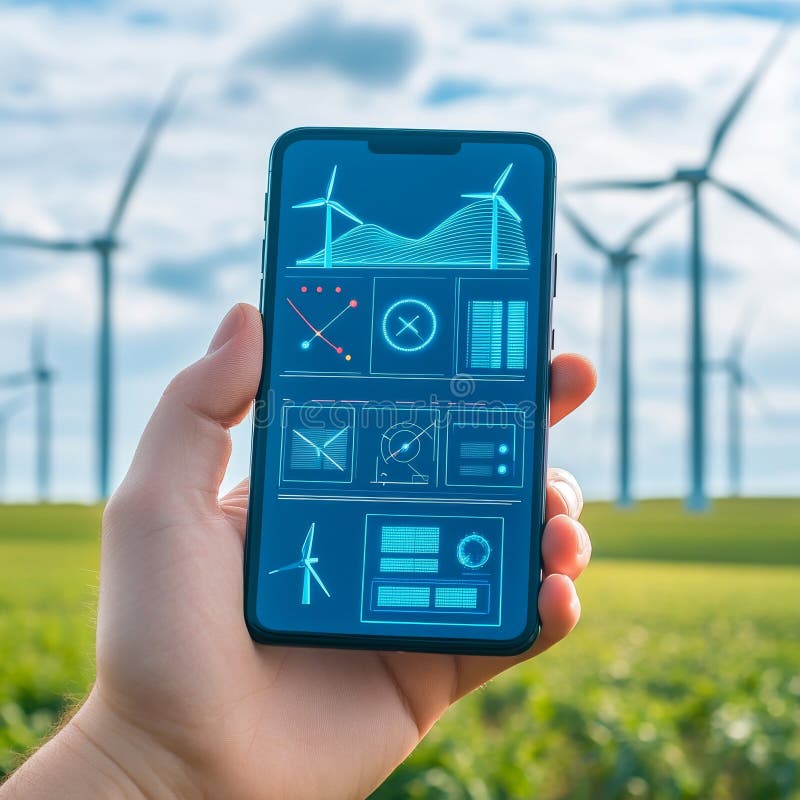 Smartphone App for Monitoring Renewable Energy, Showing Real-time ...