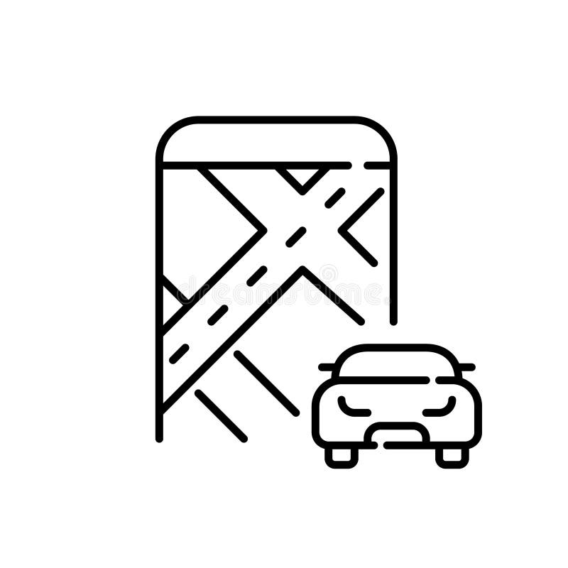Smartphone App for Navigation and Route Planning. Map and Car Stock ...