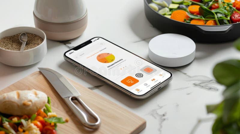 Smartphone App Showing Nutritional Information for a Prepared Meal ...