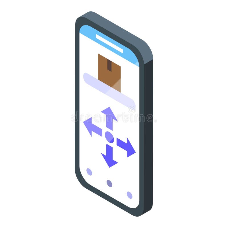 Smartphone App Showing Parcel Tracking with Navigation Arrows Stock ...