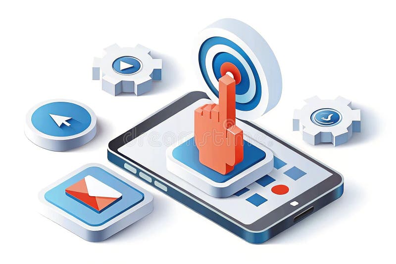 Smartphone App Targeting, Settings, and Messaging Interface Stock ...