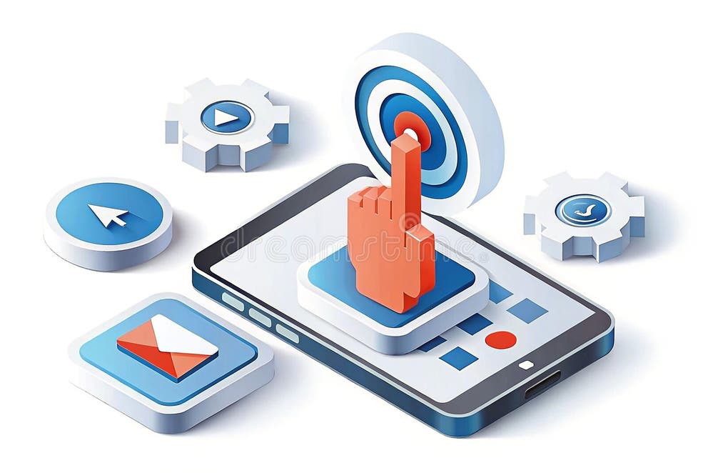 Smartphone App Targeting, Settings, and Messaging Interface Stock ...