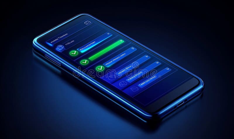 Smartphone App Task List Interface Stock Illustration - Illustration of ...