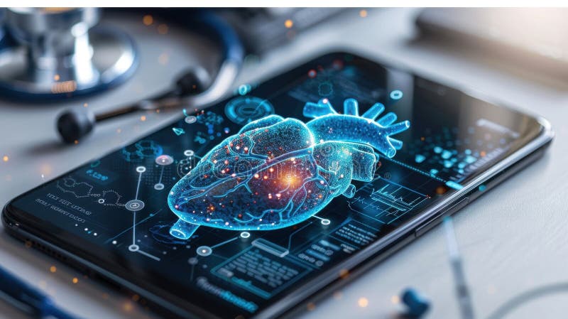 A Smartphone with an App To Display Your Heart Rate Stock Image - Image ...