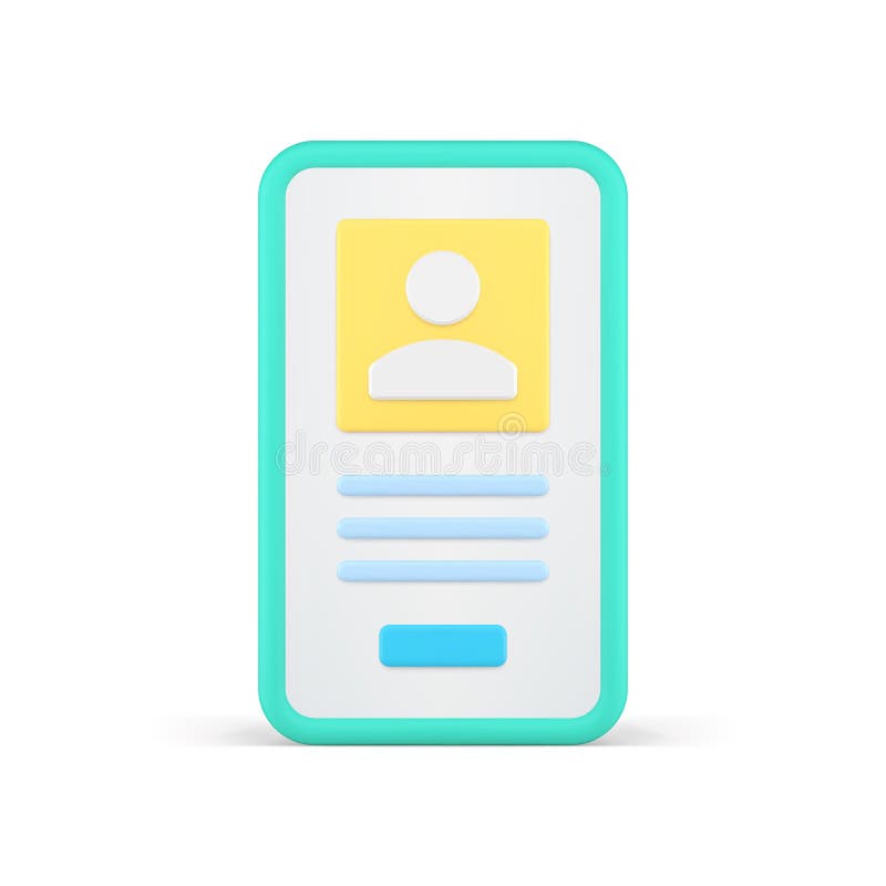 Smartphone App User Mainpage Homepage Personal Account Authorization 3d ...