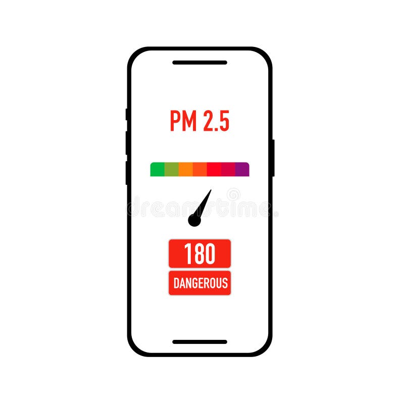 Smartphone and Application Check PM 2.5, Air Pollution Alert Stock ...