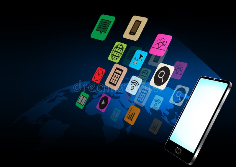 Smartphone and Application Concept Vector Illustration Stock Vector ...