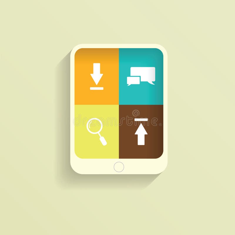 Smartphone with Application Icons Stock Vector - Illustration of ...