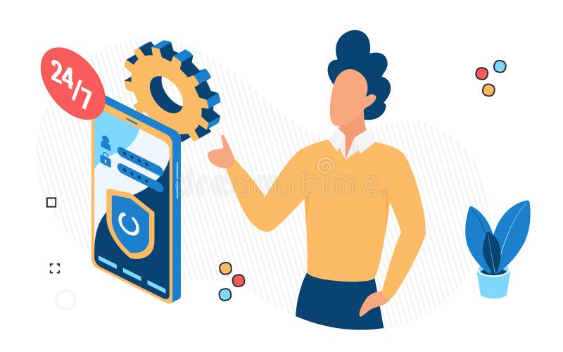 Smartphone Application Security Support Settings Stock Vector ...