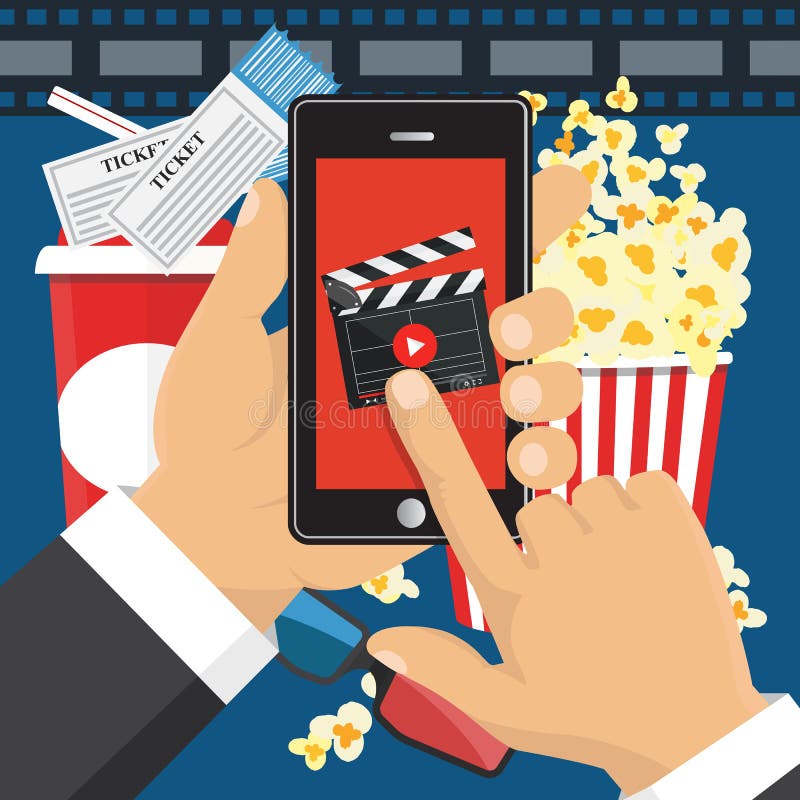 On Line Order of Cinema Tickets. Smartphone Application. Stock Vector ... On Line Order of Cinema Tickets. Smartphone Application. Stock Vector ...