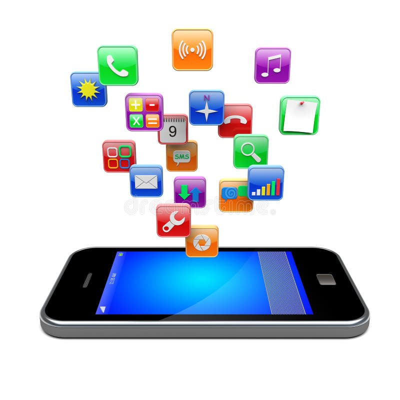Smartphone apps icons stock illustration. Illustration of smart - 27034088
