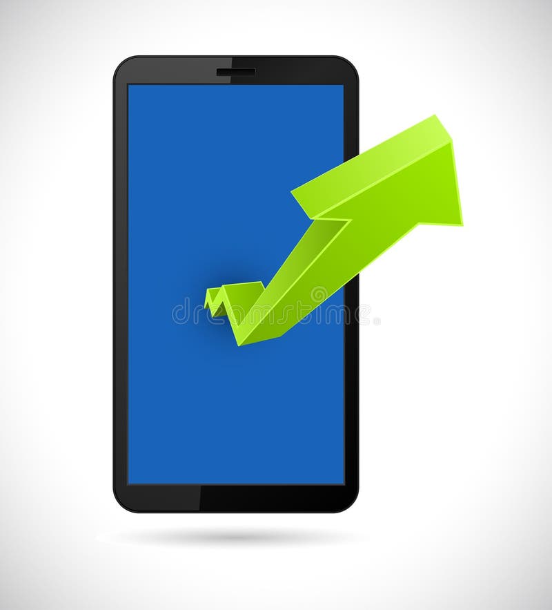 Smartphone with arrow stock vector. Illustration of isolated - 201102835