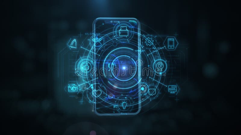 Smartphone As a Canvas for Animated Data Stock Video - Video of ...