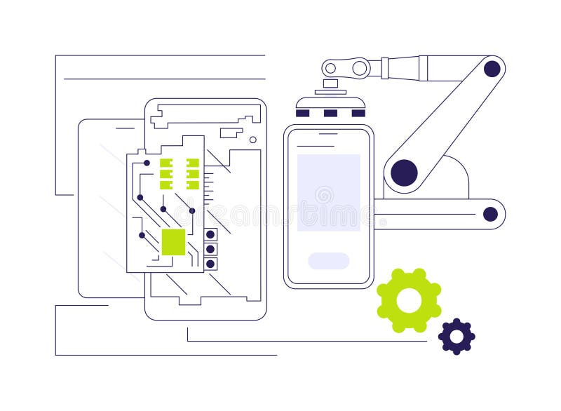Smartphone Assembling Abstract Concept Vector Illustration. Stock ...