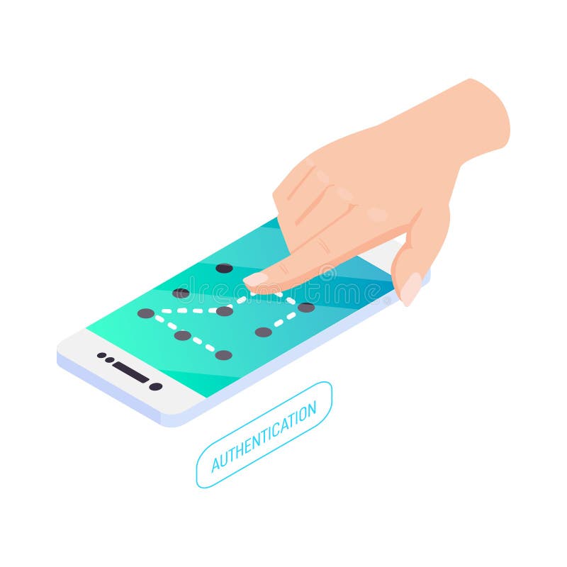 Smartphone Authentication Icon Stock Vector - Illustration of code ... Smartphone Authentication Icon Stock Vector - Illustration of code ...