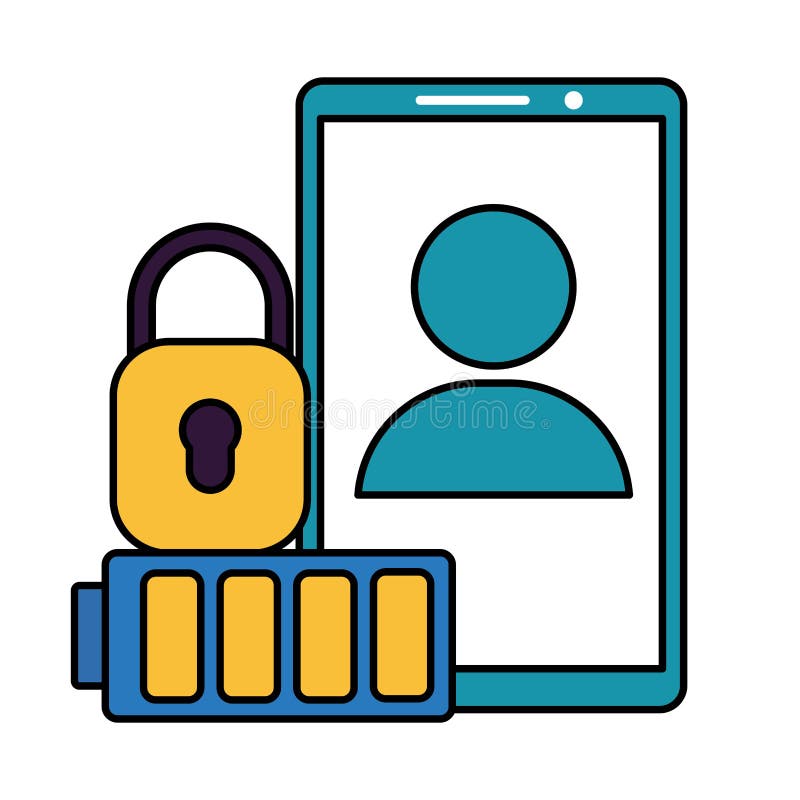Smartphone Avatar Battery Security Stock Illustration - Illustration of ...
