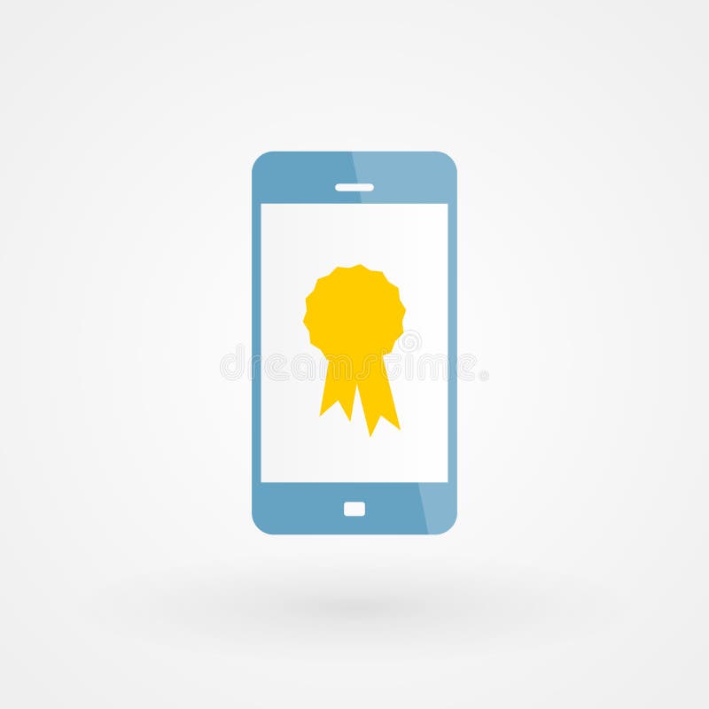 Smartphone and Award Icon. Concept of Success, Winner. Vector ...