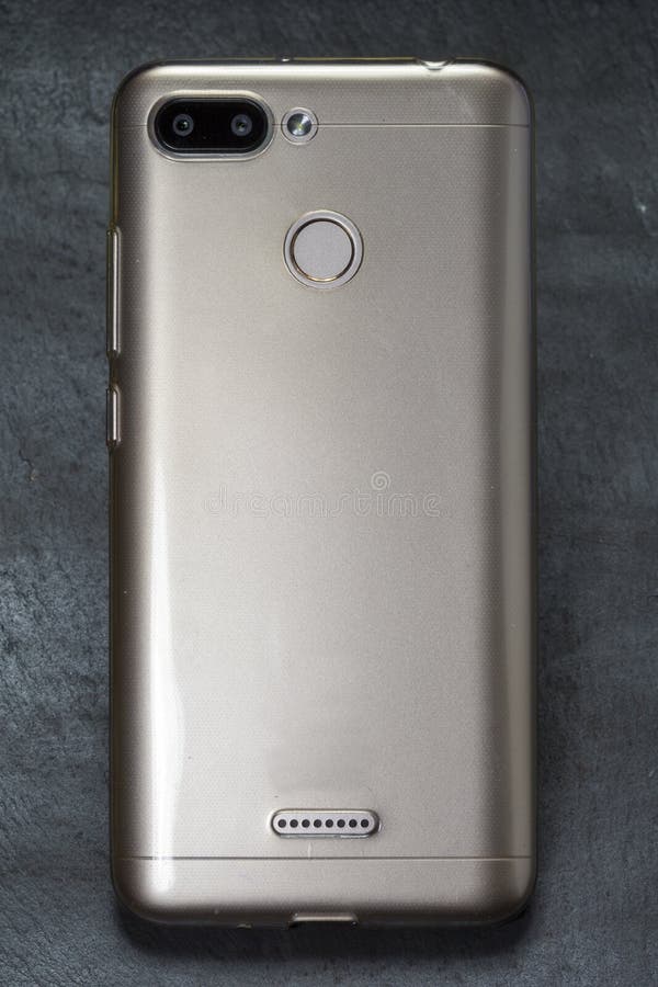 Smartphone Back Part with Camera and Fingerprint Sensor Stock Photo ...