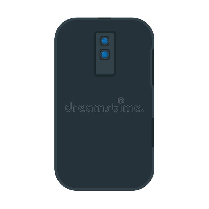 Smartphone Back View Vector Icon Device. Mobile Phone Technology ...