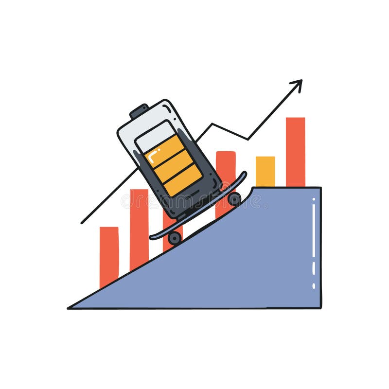 Smartphone Battery Charging Progress with Skating Board and Growth ...