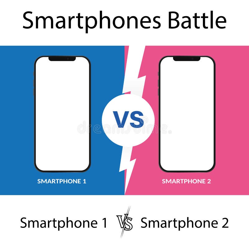 Smartphone Battle Icon, 1 Smartphone Vs 2 Smartphone. Vector ...
