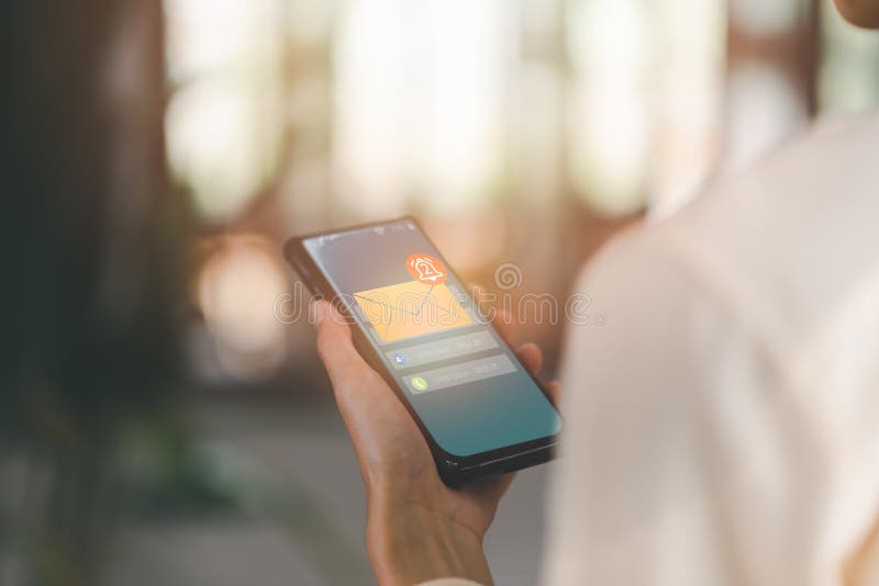 The Smartphone and the Bell Icon Show Notifications of New Messages ...