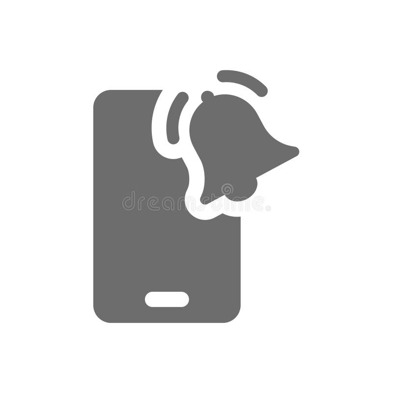 Smartphone and Bell Notification Vector Icon Stock Vector ...
