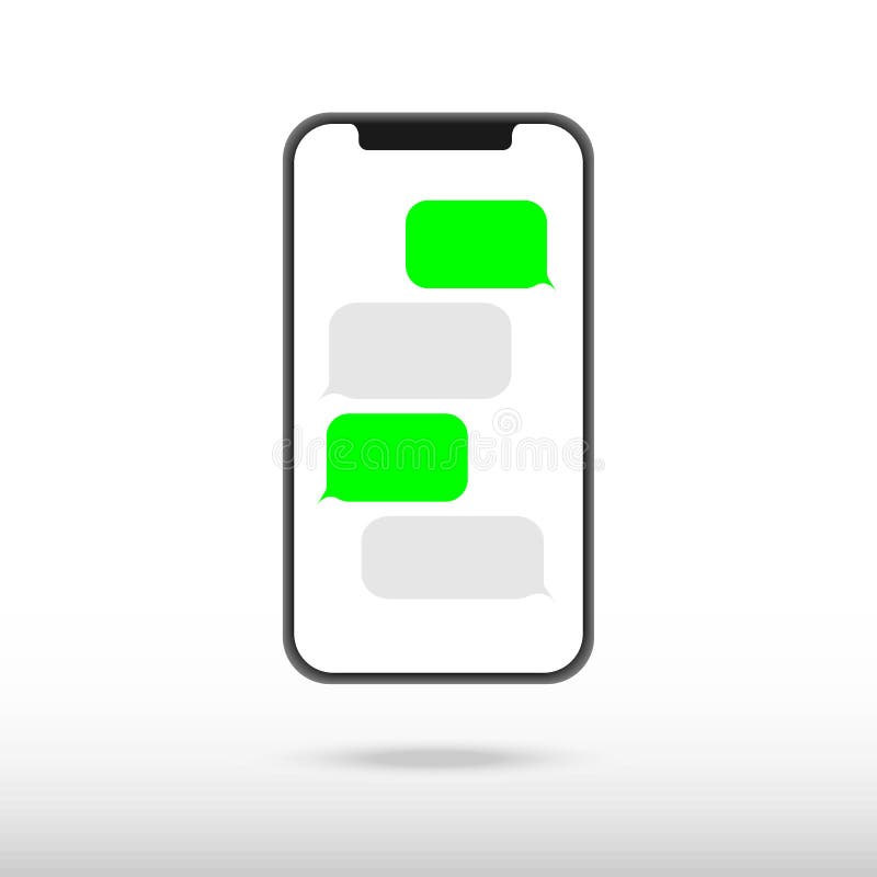 Smartphone Black Chatting Sms App Template Bubbles, Black And White ...