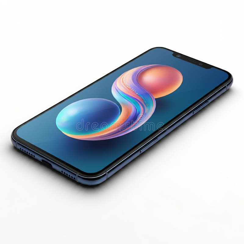 A Smartphone with a Black Frame and a Sleek, Modern Design is Depicted ...