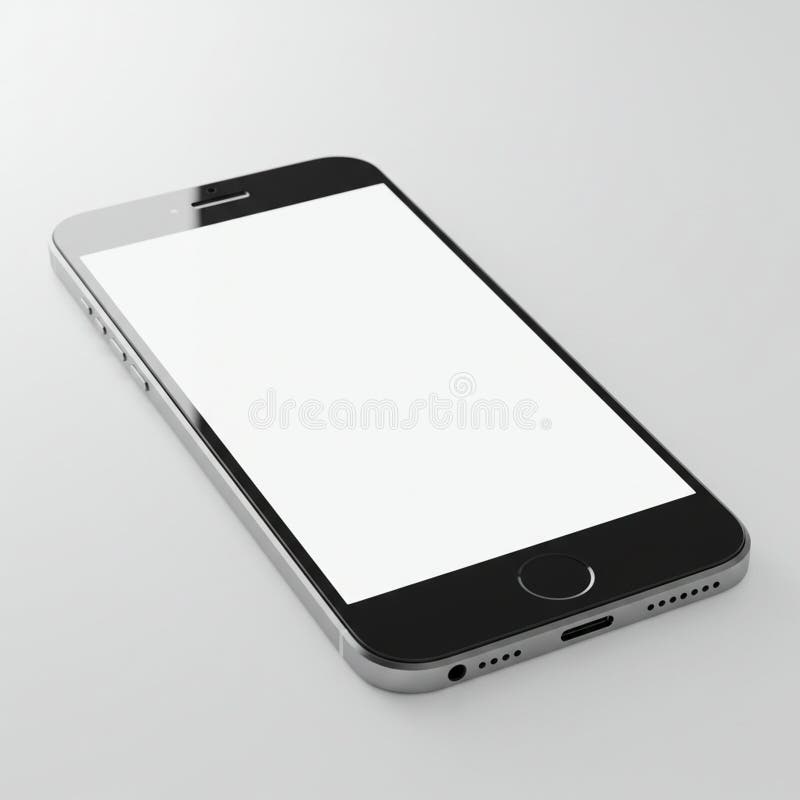A Smartphone with a Black Front and Metallic Edges is Angled on a Light ...