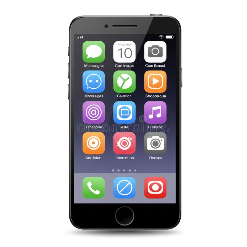 A Smartphone with a Black Front and Rounded Edges Displays a Colorful ...