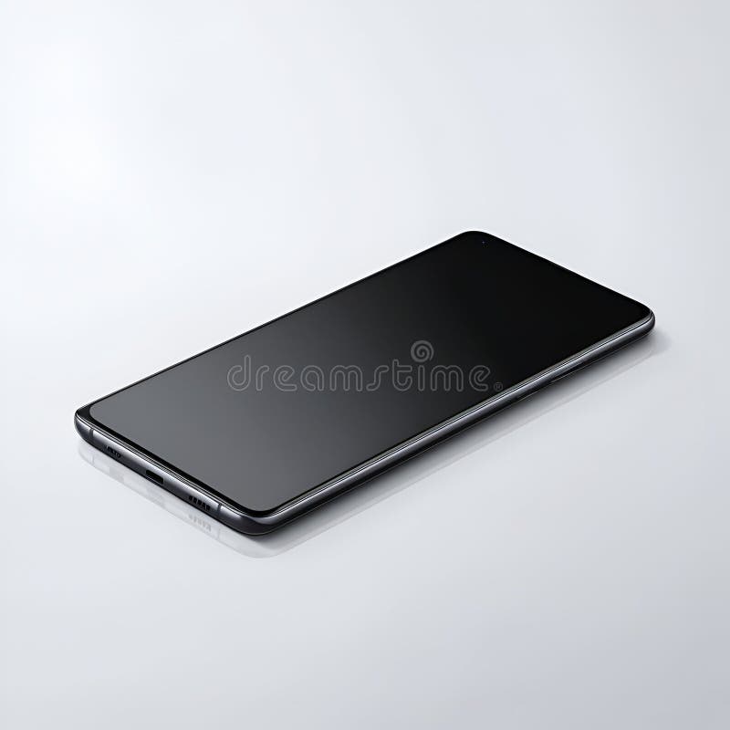Smartphone Black Mockup Isolated on White Background Stock Illustration - Illustration of ...