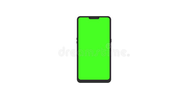 3d Smartphone with Blank Green Screen Isolated on White Background ...