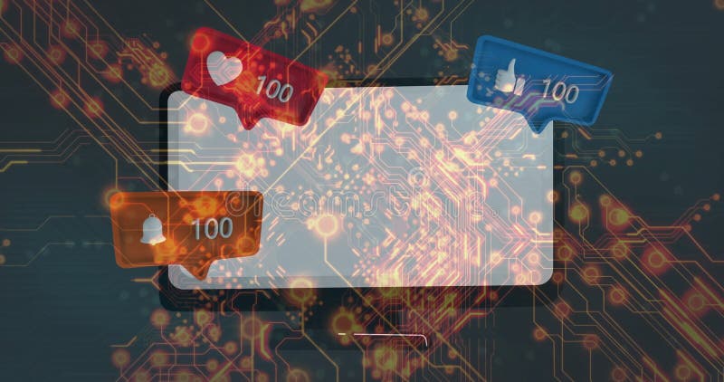 Glowing Circuit Board Interface Stock Illustrations – 12,598 Glowing ...