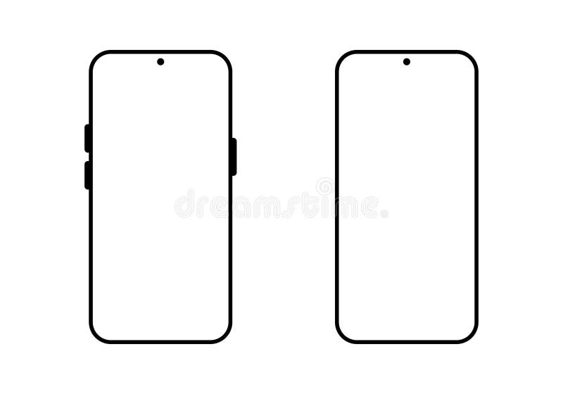 Smartphone with Blank Screen Icon. Mobile Phone Device Sign Stock ...