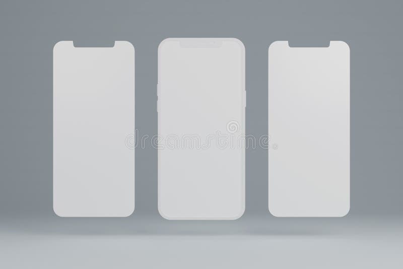 Smartphone Blank Screen Mockup Template with Various Screens for User ...