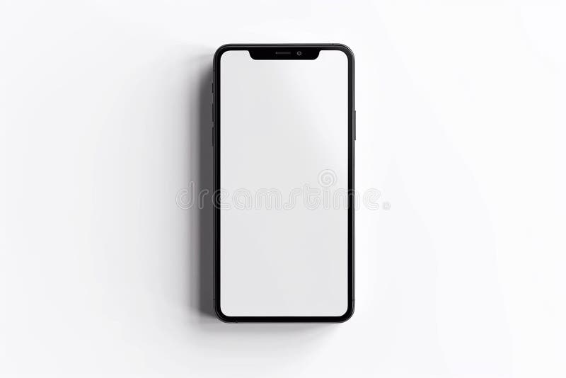 Smartphone Blank Screen Mockup on White Background Stock Illustration ...