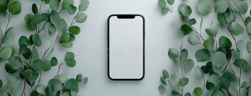 Smartphone with a Blank Screen Sits on a Grey Background, Elegantly ...