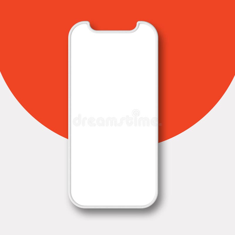 Smartphone Blank Screen Template. Futuristic Phone Mockup Stock ...